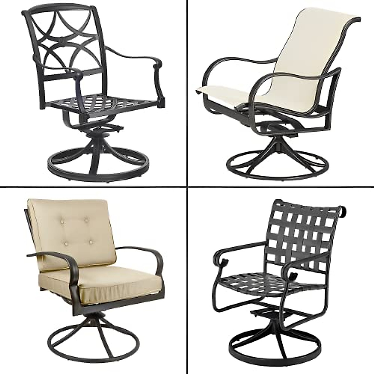 Project Patio Swivel Rocker Chair 1/2" Nylon Stem Bumper Outdoor Furniture Floor Protector Feet - 25 Pack - White
