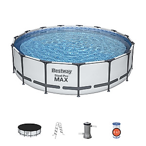 Bestway: Steel Pro MAX 15' X 42" Above Ground Pool Set - 3955 Gallon, Outdoor Family Pool, Corrosion & Puncture Resistant, Includes Filter, Pump, Ladder & Cover