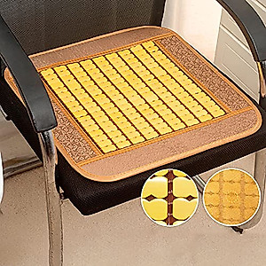 BARUYO Car Bamboo Seat Cushion, Bamboo Bath Mat, Summer Bamboo Comfort Chair Cover Mat, Environmental Protection Bamboo Massage Cushion (White)