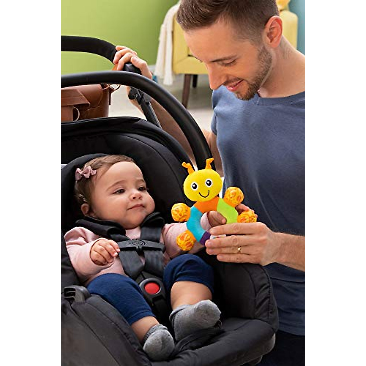 The First Years First Baby Rattle - Sensory Toys with Soft Textures and Crinkle Sounds - Infant Toys Ages 3 Months and Up