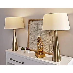 Adesso Home SL1141-21 Transitional Table Lamp (Set of 2) from Lucy Collection Finish, 13.00 inches, E26 Medium Base, Antique Brass, 2 Count