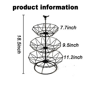 MINIDUO Wrought iron 3 Tier Fruit Tray Fruits Desserts Candy Buffet Plates Serving Tray for Family Dinner Birthday Party Wedding-gold