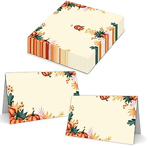 Thanksgiving Party Seating Cards,Name Place Cards for Table Setting,Food Labels for Party Buffet,Place Cards for Weddings,Reserved Seating Signs,Tent Cards,Party Supplies,Set of 25 Seat Cards-Z1