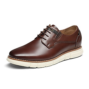 Bruno Marc Men’s Crossflex Oxford Dress Sneakers Casual Leather Dress Shoes,Size 12,Dark/Brown,Purpose-2