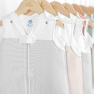 TWINOR Warm Quilted Baby Sleeping Bag, 2.5Togs Super Soft Wearable Blanket with 2-way Zipper, Fits Newborns and Infants