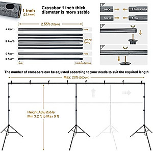 LINCO Backdrop Stand for Parties 9×20 ft Heavy Duty Photography Video Studio Background Kit 4166 for Wedding Parties Photo Shooting