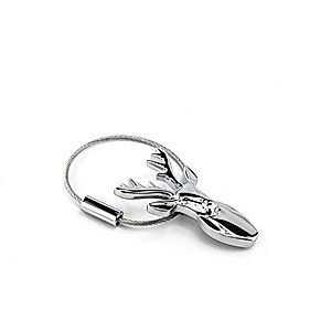 Troika Platzhirsch Deer Head Keyring, Silver, 5 Centimeters (KR1319CH)