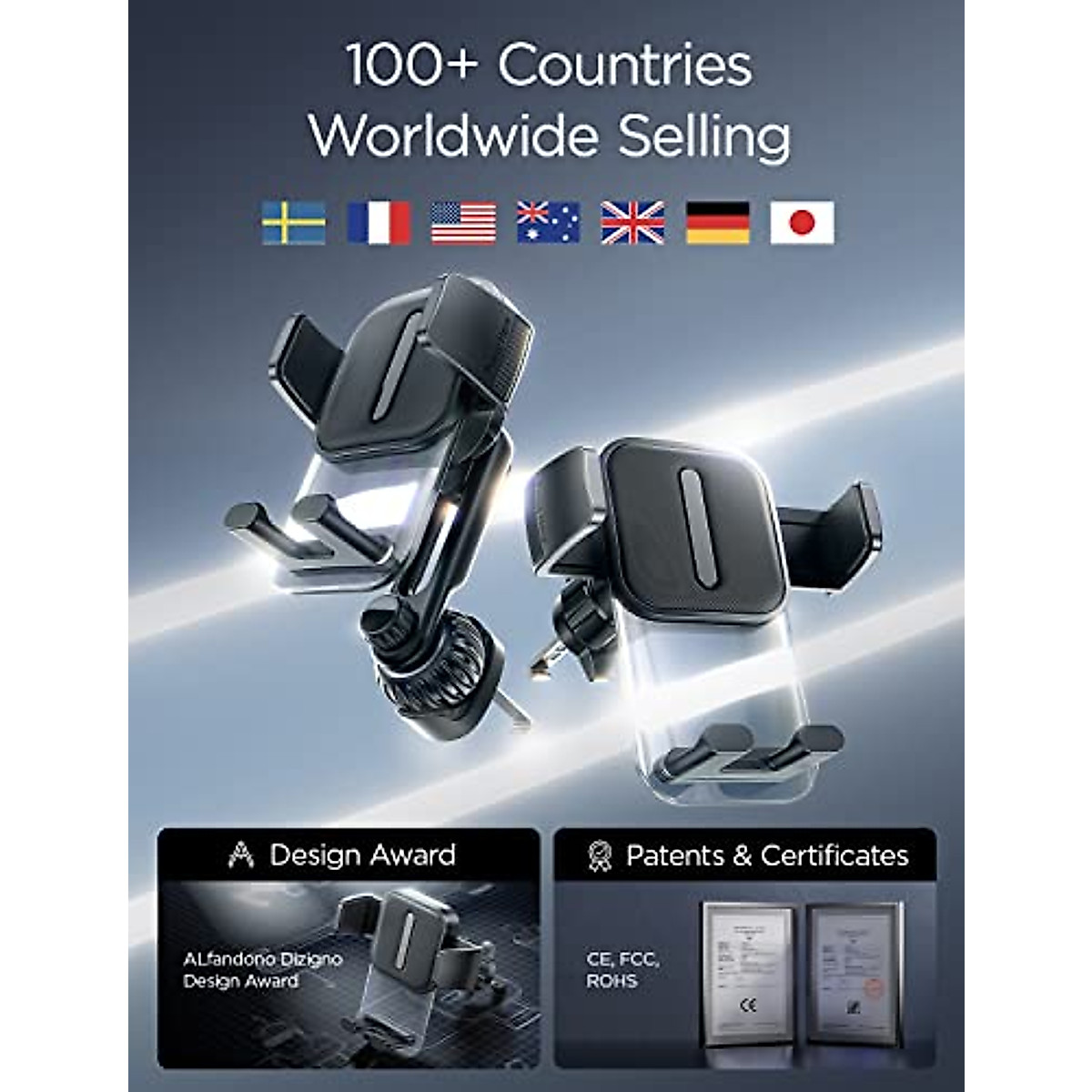 LISEN Vent Phone Mount for Car [Smooth Silicone Protection] Universal Car Vent Phone Holder Mount for Car with Newest Extension Clip for iPhone 14 13 12 11 X XR XS Pro Max Mini 8 7 6 Plus and More