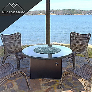 Blue Ridge Brand Reflective Fire Pit Glass Beads - Professional Grade Fire Glass for Fire Pit - 3/4" Firepit Glass Rock - Glass Stones - Gas & Propane Fireplace Glass (10 Pound, Clear)