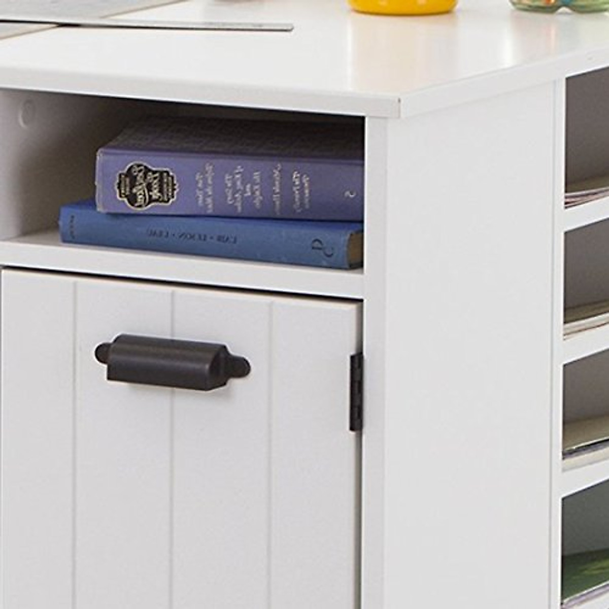 South Shore Artwork Craft Table with Storage, Pure White