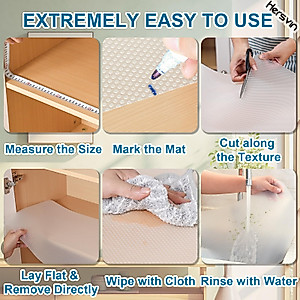 Hersvin Shelf Liner, 24" x20' Non-Adhesive Drawer Liners EVA Kitchen Cupboard Cabinet Covering Undersink Mat Washable Fridge Lining Paper for Home Office (Clear/Dot)