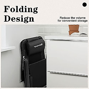 Folding Shiatsu Massage Chair, 3D Massage Chairs Full Body and Recliner with Heat,Adjustable Neck&Backrest Height, Arm Rest, Heated Kneading Roller,Massagers for Office Home,Black