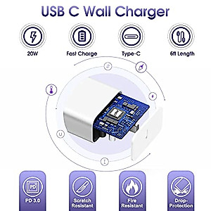 iPhone 12 13 14 Fast Charger, [Apple MFi Certified] 20W USB C Fast Charger Block with 6.6FT Type-C to Lightning Cable, Super Fast Charging Compatible with iPhone 14/13 Pro/12 Pro Max/11/Xs Max/XR/X/8P