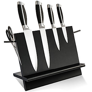 HOMEKOKO Magnetic Knife Block, Magnetic Knife Holder, Knife Rack with Double Side Strong Magnetic for Knife Organize and Storage,Black
