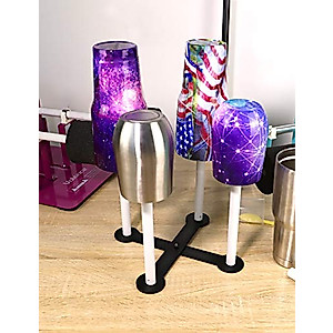 Drying Stander Holder of Tumbler Cup Spinner，Tumbler Drying Rack for DIY Craft Glitter Epoxy Tumblers Cup Turner Kit Stainless Steel Material,Suitable for Different diameters (2pcs)