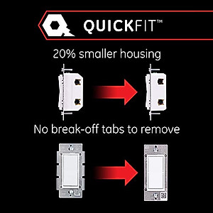 GE Enbrighten Add On Switch with QuickFit and SimpleWire, GE Z-Wave and GE Zigbee Smart Lighting Controls, Works with Alexa, Google Assistant, SmartThings, Wink, NOT A STANDALONE SWITCH, 47186, Black