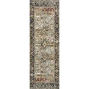 Loloi II Layla Collection LAY-03 Traditional Olive/Charcoal 5'-0" x 7'-6" Area Rug