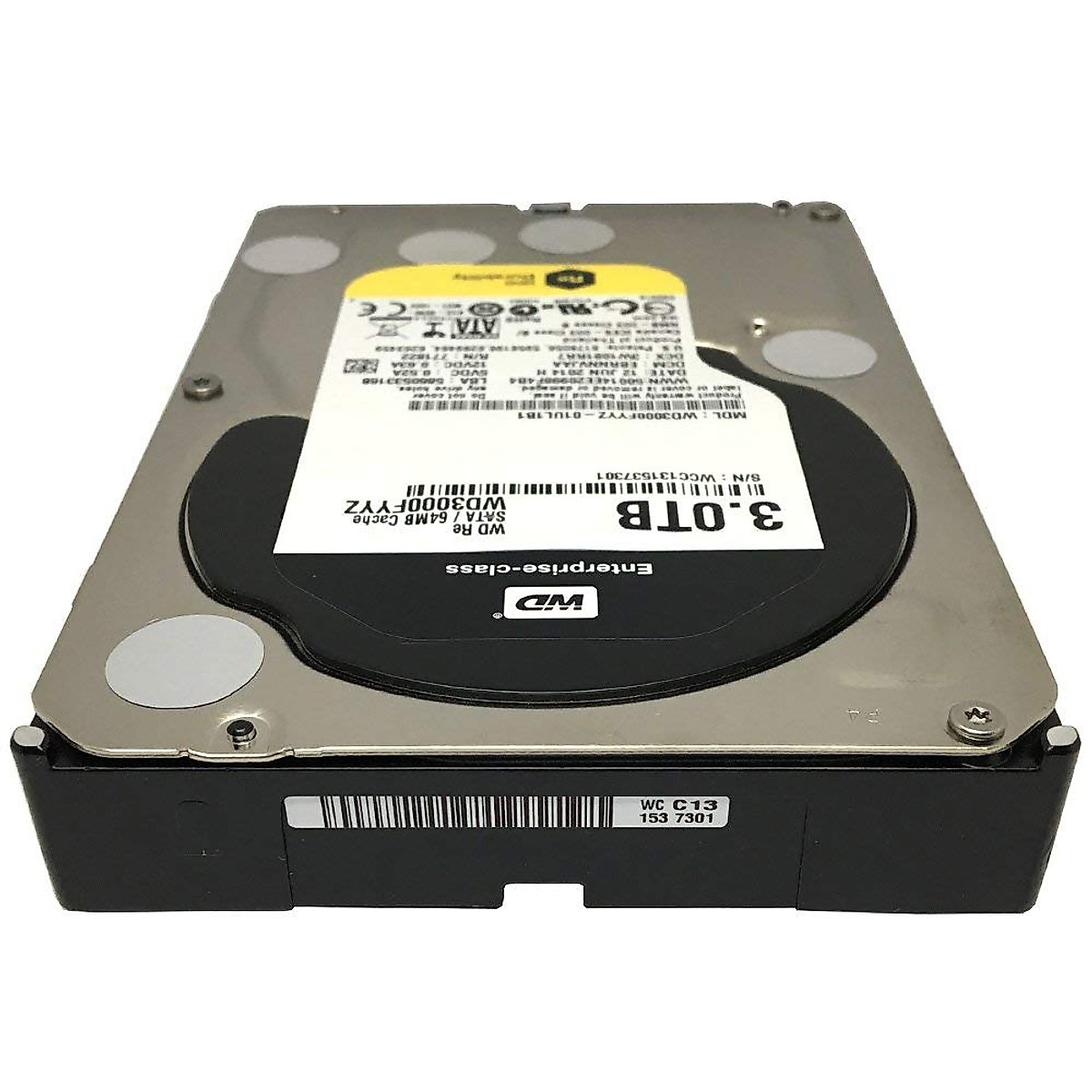 Western Digital RE WD3000FYYZ 3TB 7.2K RPM 64MB Cache 6Gb/s SATA 3.5" Enterprise HDD (Renewed)
