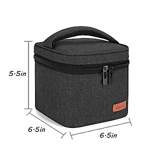 CURMIO Breastmilk Storage Bag for 4 Bottles up to 5 Oz, Insulated Mini Cooler Bag for Baby Bottles, Bottle Warmer On the Go for Daycare, Bag Only, Black