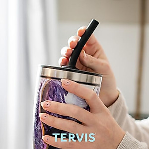 Tervis Traveler Golf Titanium Clubhead Triple Walled Insulated Tumbler Travel Cup Keeps Drinks Cold & Hot, 30oz with Straw Lid, Stainless Steel