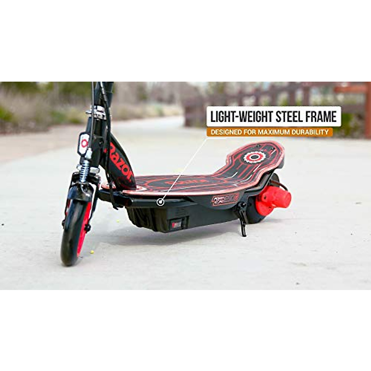 Razor Power Core E90 Electric Scooter with hub motor, push-button throttle, for kids 8+