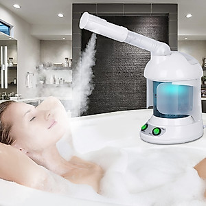 SUPER DEAL Hair Steamer PRO 3 in 1 Multifunction Ozone Facial Steamer with Bonnet Hood Attachment, Hair Therapy & Face Steamer for Personal Care Use at Home or Salon