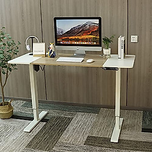 Barhoss Standing Desk Adjustable Height Desk,63x30Inches, Stand Up Desk Table for Home Office, Home Office Computer Desk,Memory Preset,Height adjustments from 28" to 46" White&Oak