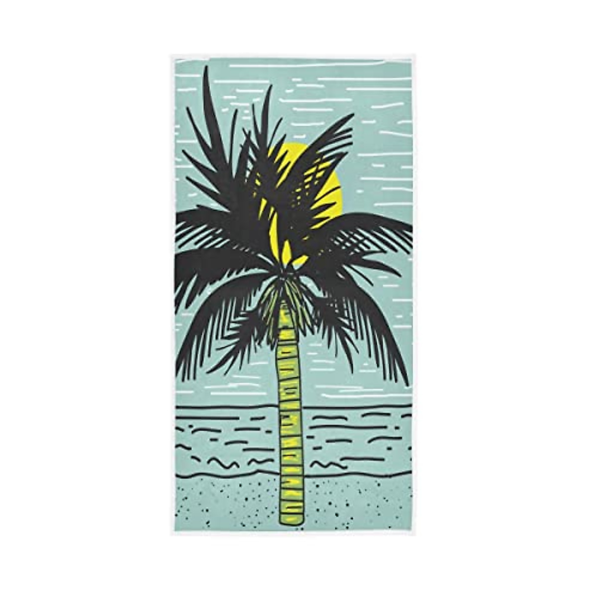 HUSSRITY Tropical Palm Island Towels Super Soft Hand Towel Highly Absorbent Washcloths Quick Dry Bath Towel 30x15 Inch Durable Lightweight
