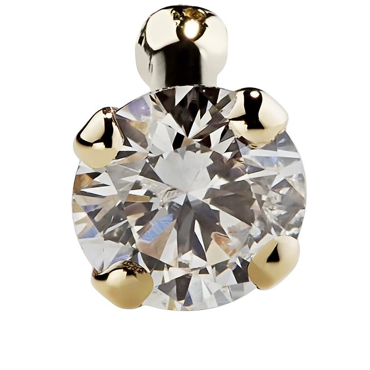 FreshTrends I1-2mm (0.03 ct. tw) Diamond 14K Yellow Gold Nose Ring Bone - 20G