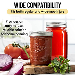 200 pcs (100 pcs Canning Lids + 100 pcs Rings) Regular Mouth Canning Lids and Rings | Bulk Canning Lids Regular Mouth Mason Jar Lids, Split-Type Lids Leak Proof Secure (100 pc - Regular 70mm, Silver)