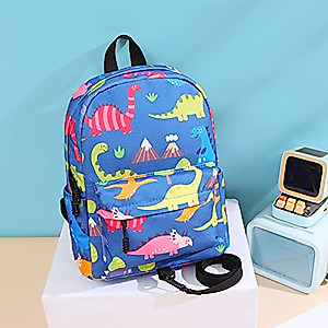 HQCUPB Toddler Preschool Backpack School Book Bag for Kids, Boys, Girls, Kindergarten Nursery Travel Bag with Chest Strap (Small Dinosaur)