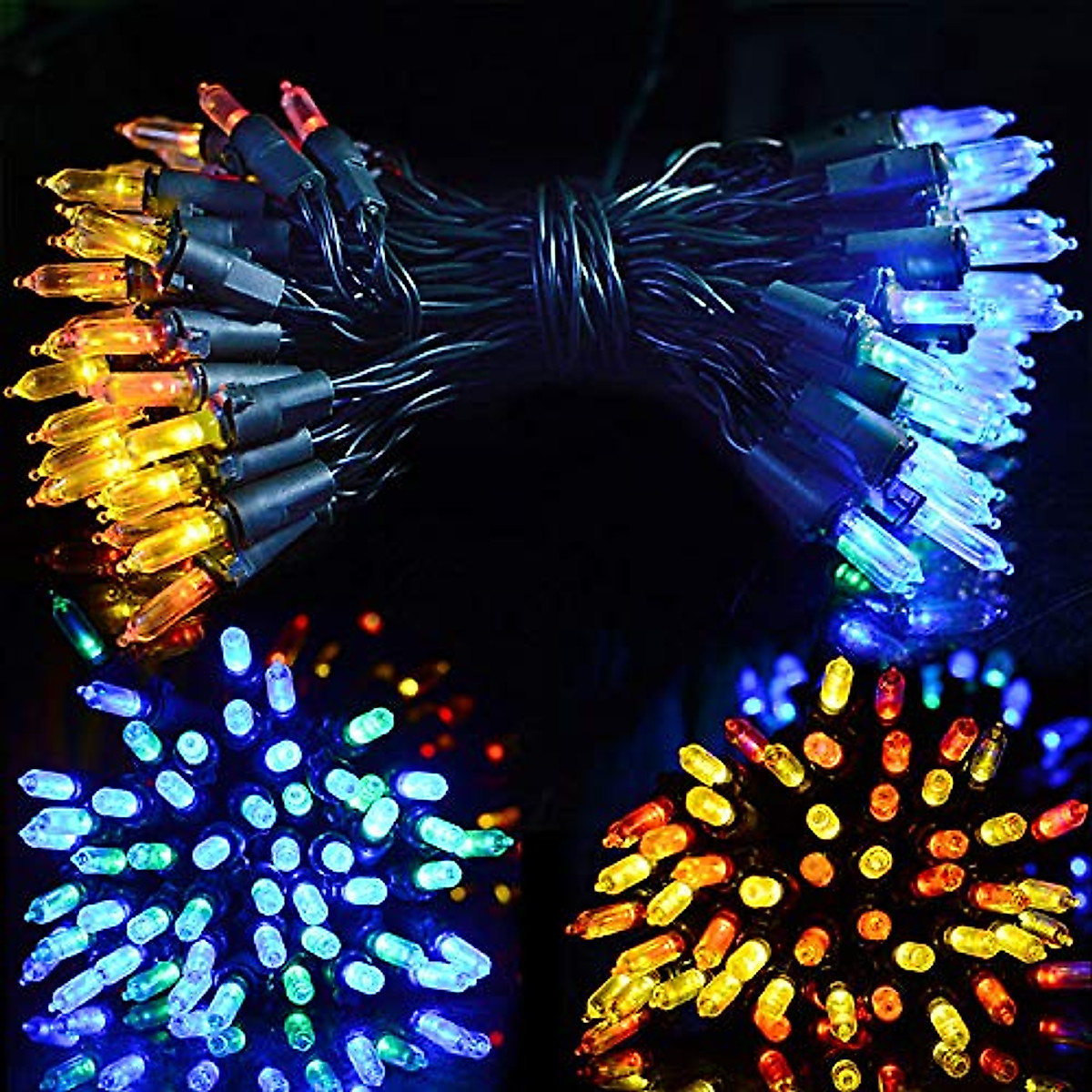 36ft 100 LED Fairy Lala Bubble Solar String Lights Waterproof 8 Working Modes Decoration lighting for Outdoor Patio Lawn Garland Landscape Fairy Garden Home Wedding Holid (1 Pack, 100LED Lara Bulbble)