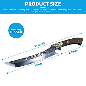 Tusonac Chef Knife - High Carbon Steel Multipurpose Slicing Knife with Storage Bag, Long Kitchen Knives,Best for Slicing Roasts, Meats, Fruits and Vegetables with Gift Box