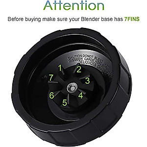 (Pack of 2) Blender Replacement Parts 7 Fins Extractor Blade Assembly with Rubber Gasket Compatible with Nurti Ninja Blenders Auto iQ BL480 BL482 BL642 BL682 NN102