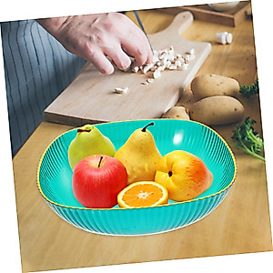 Fish Bowl Home Entertaining Fruit Bowl Plastic Dessert Bowls Large Serving Bowl with Gold Trim Fruit Basket Vegetable Bowl Snack Candy Bowl Dried Fruit Tray for Kitchen Candy Dish