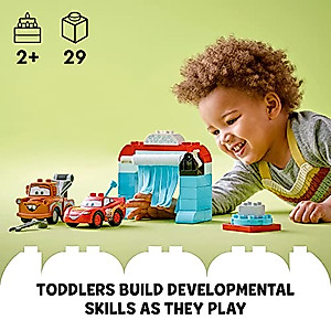 LEGO DUPLO Disney and Pixar's Cars Lightning McQueen & Mater's Car Wash Fun 10996, Buildable Toy for 2 Year Old Toddlers, Boys & Girls, Birthday Gift Idea