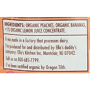 Ella's Kitchen Organic Stage 2, Peaches + Bananas, 3.5 Ounce