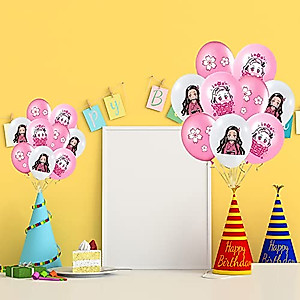 18Pcs Nezuko Party Decoration Balloons,Latex Balloon,Anime Theme Party Supplies,Kawaii Birthday Party Ballons