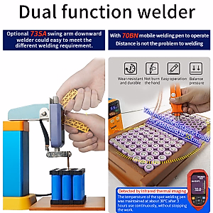 RCBDBSM Industrial Energy Storage Battery Welding Machine 801B Battery Spot Welder 11.6 KW Mini Portable Spot Welding Equipment for 18650, 21700 Lithium Battery Pack Building