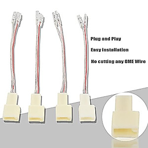 RED WOLF Car Door Speaker Wiring Harness Adapter Connector Plug Replacement for 2000-2019 Toyota Camry 4Runner Tacoma RAV4 Scion, Subaru 2012-2019, Mitsubishi 2002-2020 4PC