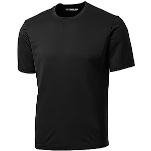 DRIEQUIP Men's Tall Short Sleeve Moisture Wicking Shirt,Black-3XLT