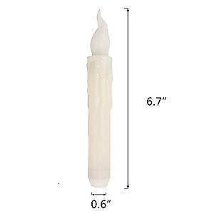 Advocator 6pcs Dripless Battery Operated Fake Flickering Led Candles with Timer (6 Hrs on 18 Hrs Off) Window Votive for Candlesticks Table Taper Candle for Halloween Christmas Festival Party