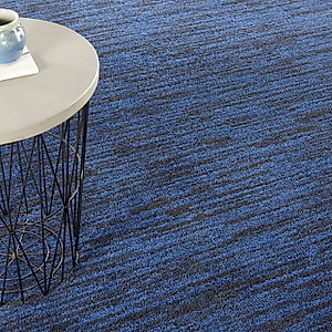 Nourison Essentials Indoor/Outdoor Midnight Blue 7' x Square Area Rug, Easy Cleaning, Non Shedding, Bed Room, Living Room, Dining Room, Backyard, Deck, Patio (7 Square)