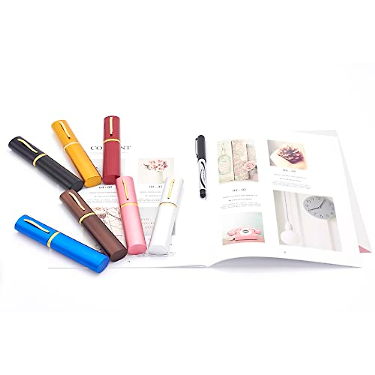 HIGHLIKE 2-Pack Slim Pocket Reading Glasses Men Women, Compact Readers Super Clear Lens, Spring Hinge Metal Frame Eyeglasses, Red Red 2.0 x