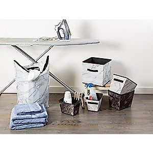 DII Laundry Storage Collection, Foldable Organizing Bin, White, Trapezoid Assorted Set