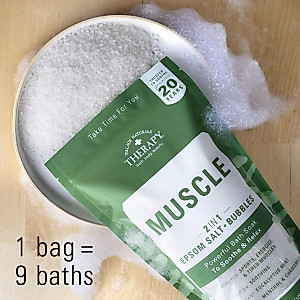 Village Naturals Therapy Muscle Foaming Epsom Soak, Eucalyptus Mint Scent, 36 oz, Pack of 2