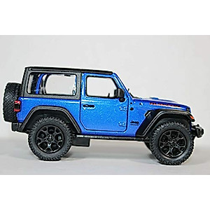 KiNSMART 2018 Jeep Wrangler Rudicon Hard Top Blue 5" 1:34 Scale Die Cast Metal Model Toy w/ Pullback Action