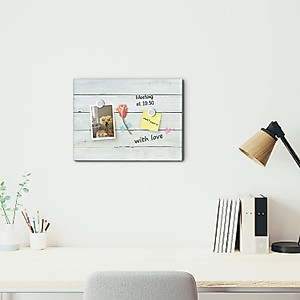 Aitakatta Wooden Planks Print Magnetic Surface Dry Erase Board, 12 x 16 inches Decorative White Board for Wall with Design, Frameless Dry Erase Board for Wall（Plank,4030,1pc）