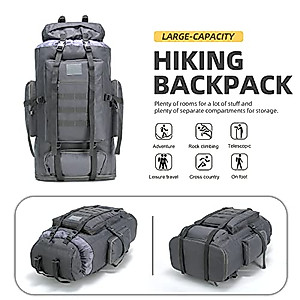 KXBUNQD Waterproof Camping Hiking Backpack 70L/100L Molle Rucksack Large Daypack for Travelling