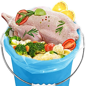 16Pcs Food Storage Bags,5 Gallon Bucket Liner Bags,Turkey Brining Bags,Food Grade Bucket,Plastic Storage Bags for Marinating and Brining,Meat,Thanksgiving,20 x 28 Inch,4Mil